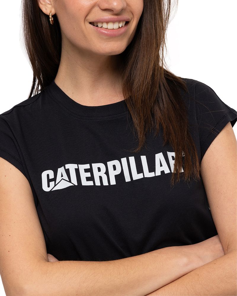 Polera Manga Corta Casual Mujer Caterpillar Logo Tee Tank Negro Cat-Cat Chile - Cat | Tienda ...