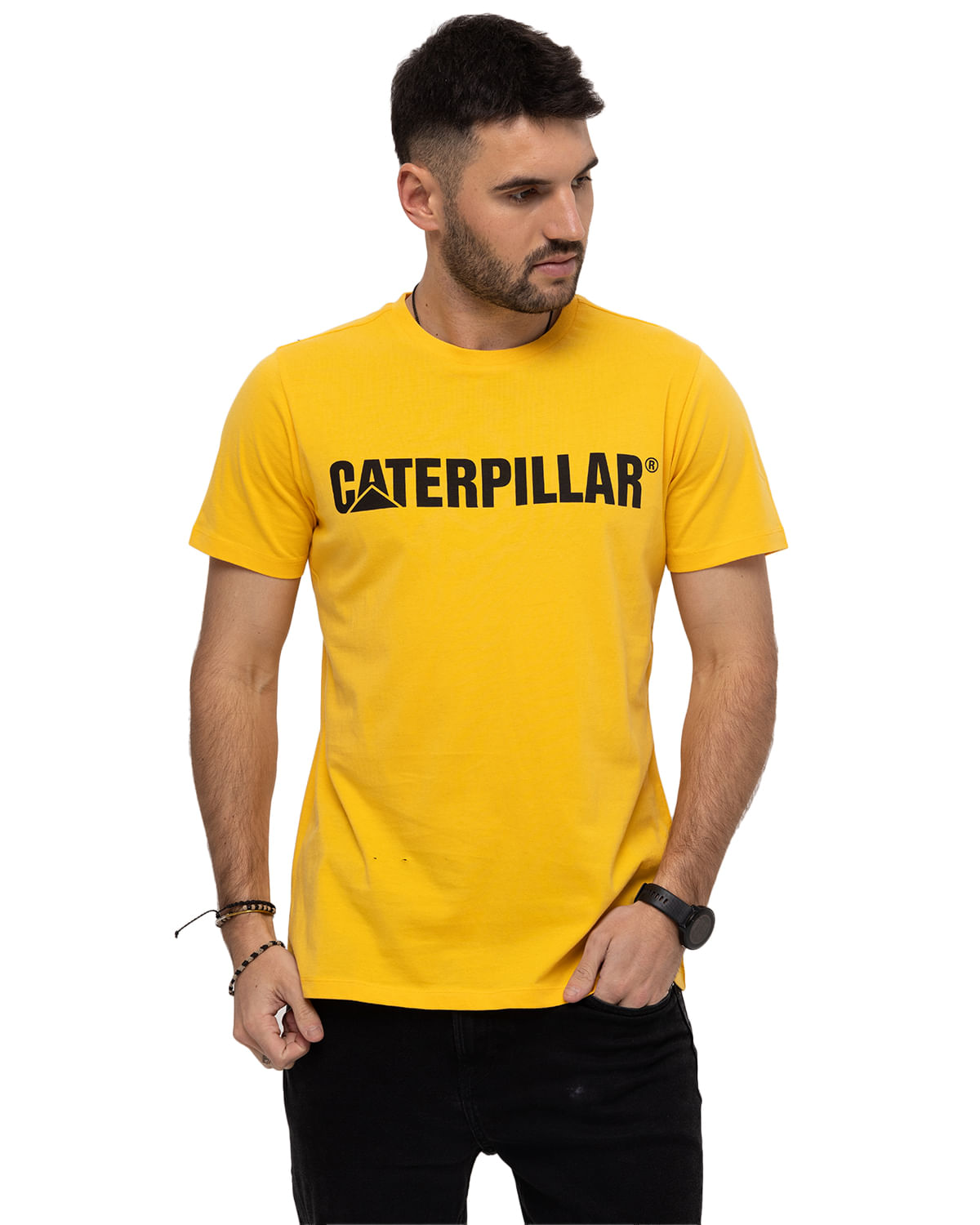 Polera Manga Corta Casual Hombre Original Fit Caterpillar Logo Tee ...