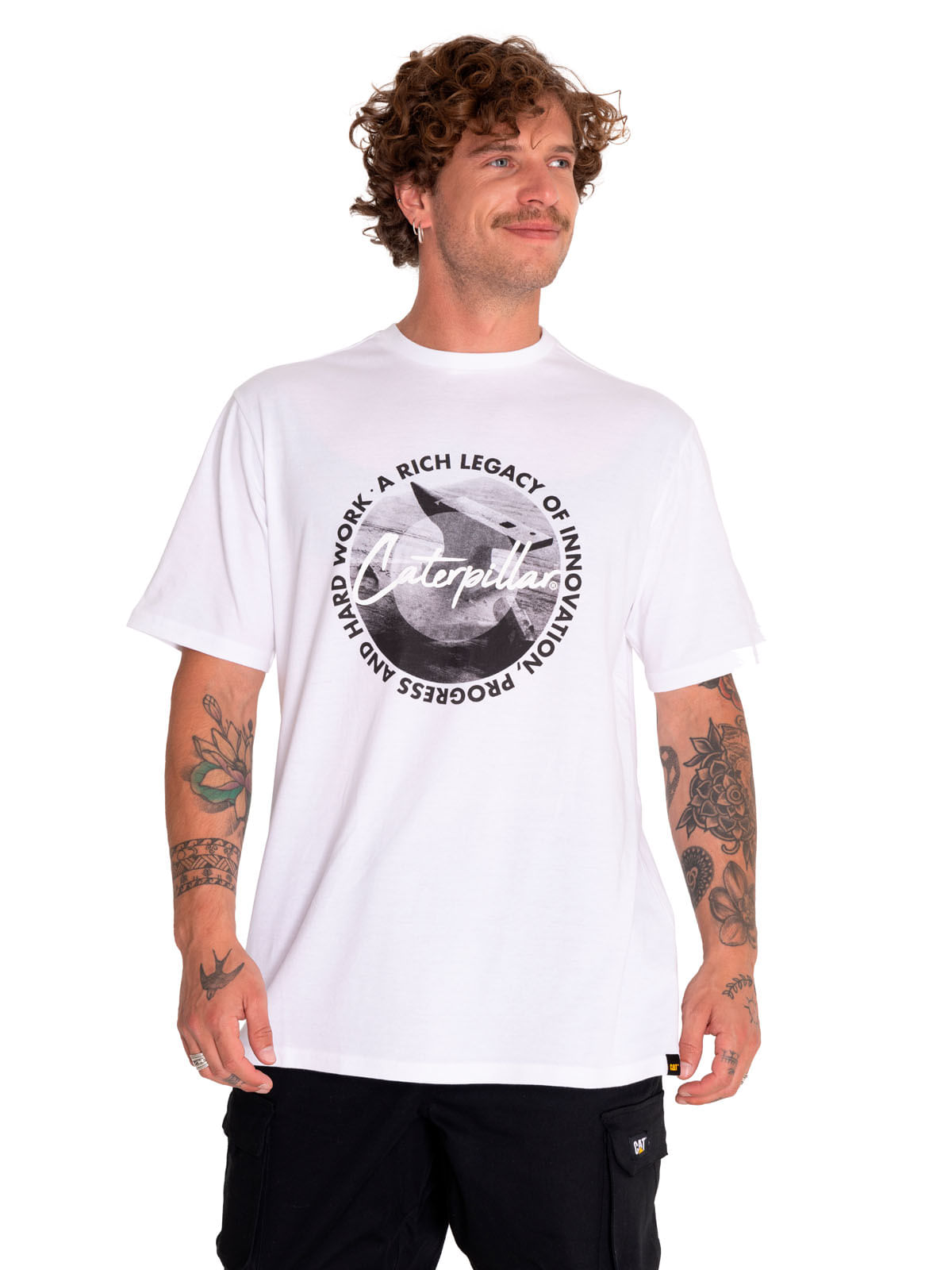 Polera Manga Corta Casual Hombre Photo Real Graphic Tee 8 Blanco Cat ...