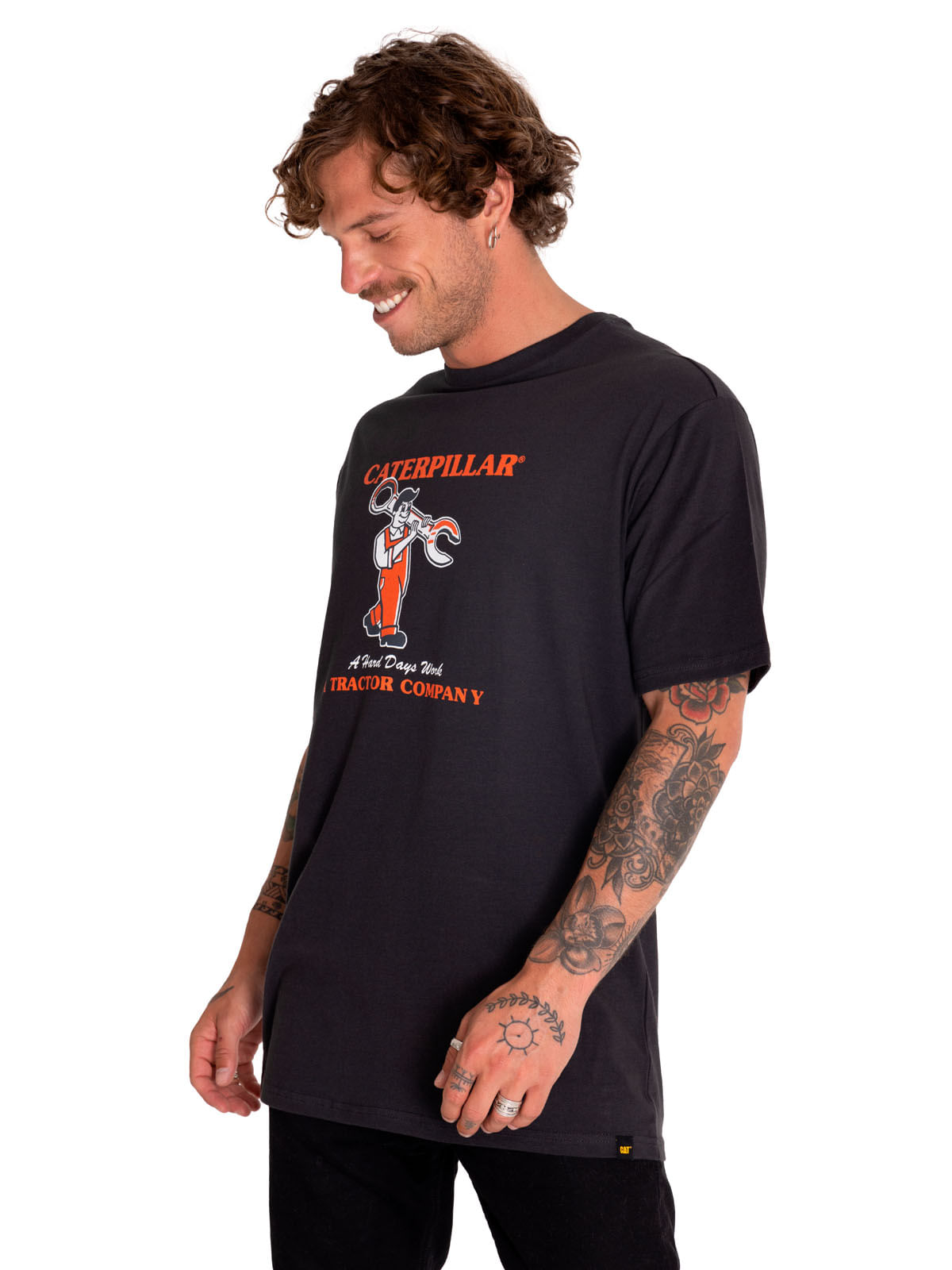 Polera Manga Corta Casual Hombre Street Vibes Graphic Tee 5 Negro Cat ...