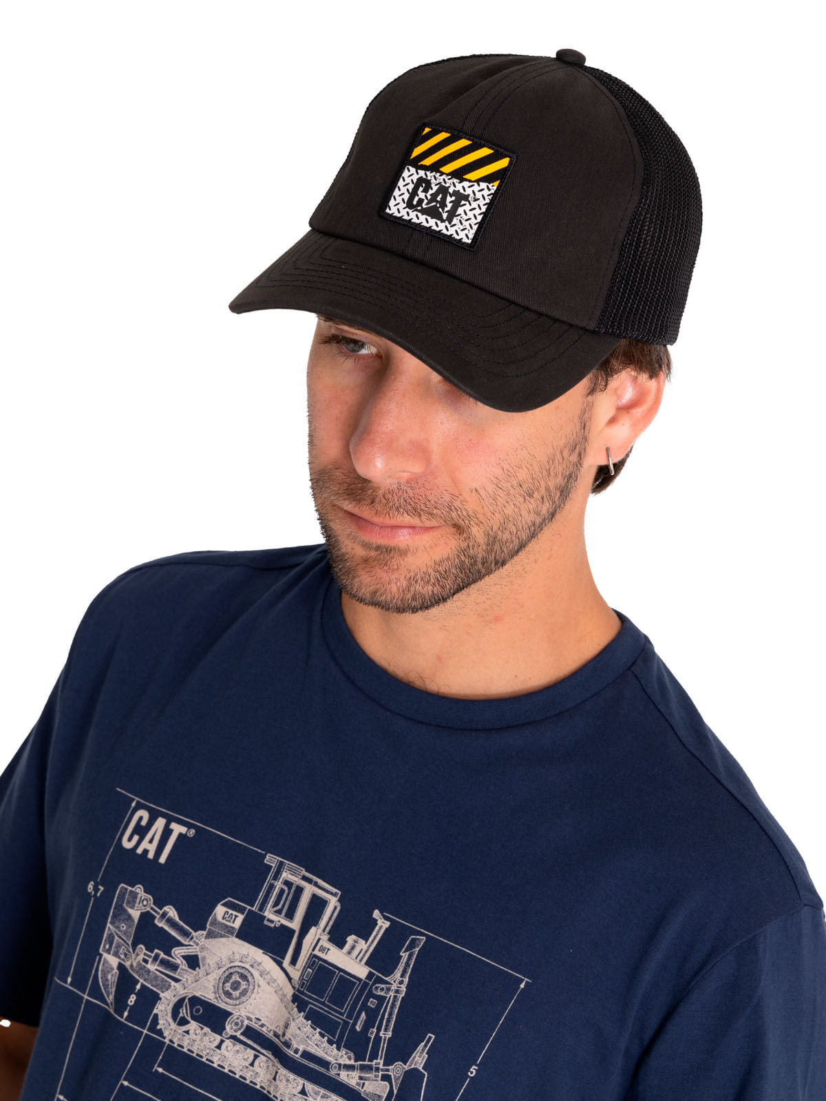 Jockey Casual Hombre Cat Diamond Plate Unstructured Mesh Back Hat Negro ...