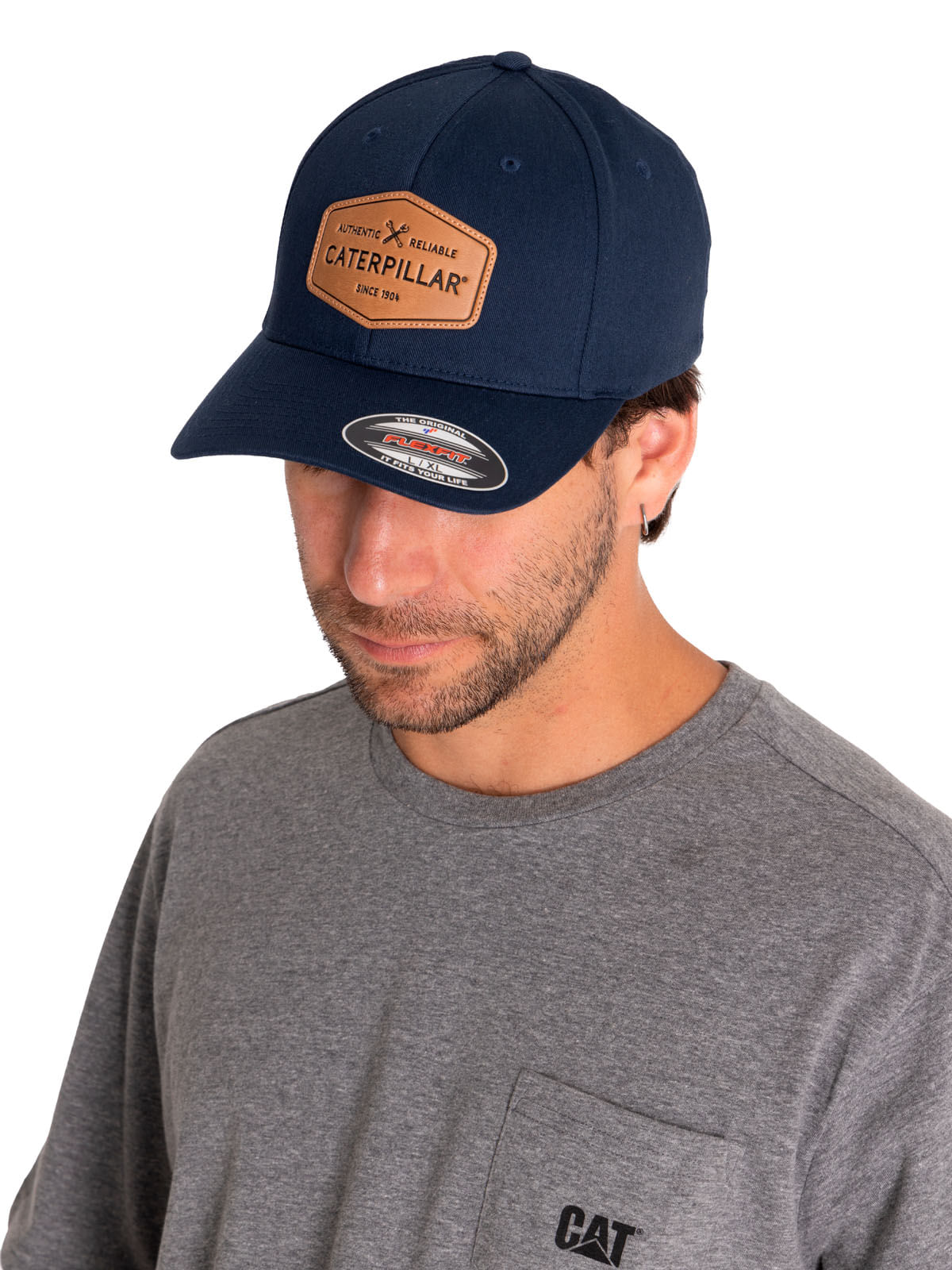 Jockey Casual Hombre Authentic Caterpillar Fitted Cap Azul Cat-Cat ...