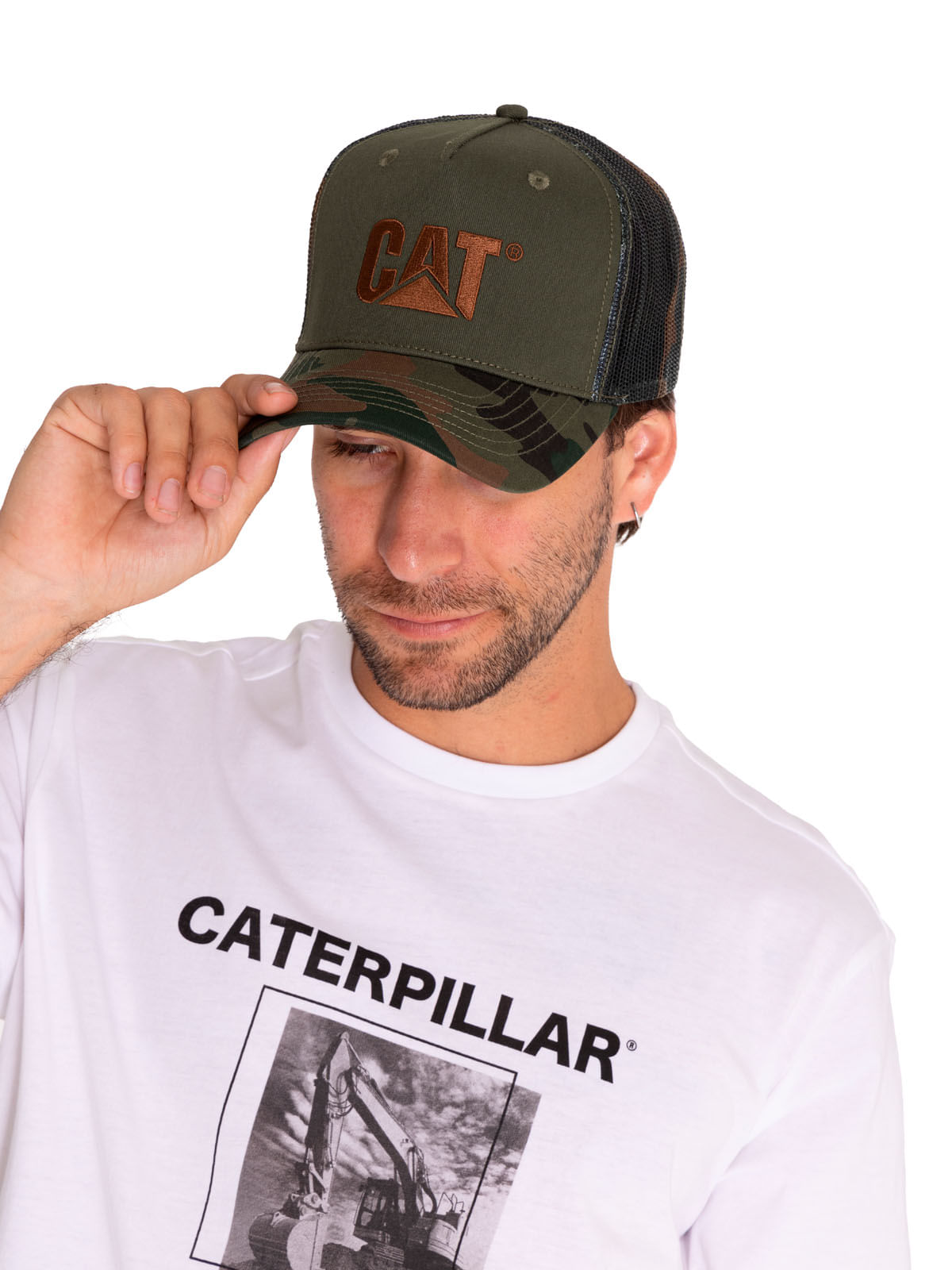 Jockey Casual Hombre Cat Logo Printed Mesh Trucker Verde Cat-Cat Chile ...