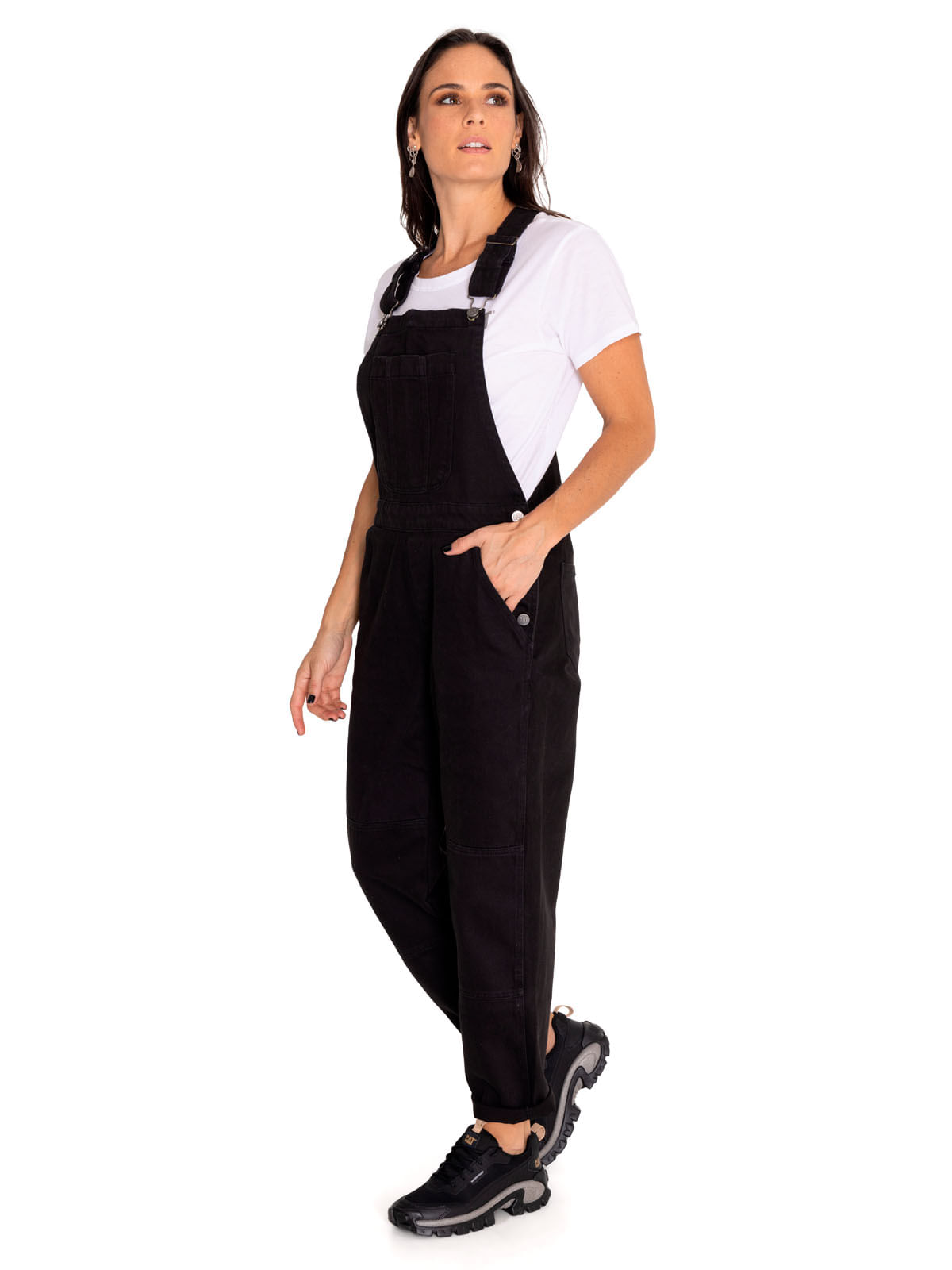Jardinera Casual Mujer Heritage Uniform Twill Overall Negro Cat-Cat ...