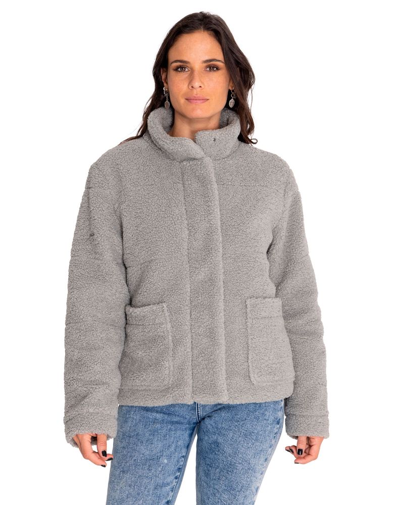 Polar Casual Mujer Insulated Full Zip Teddy Jacket Gris Cat-Cat Chile ...