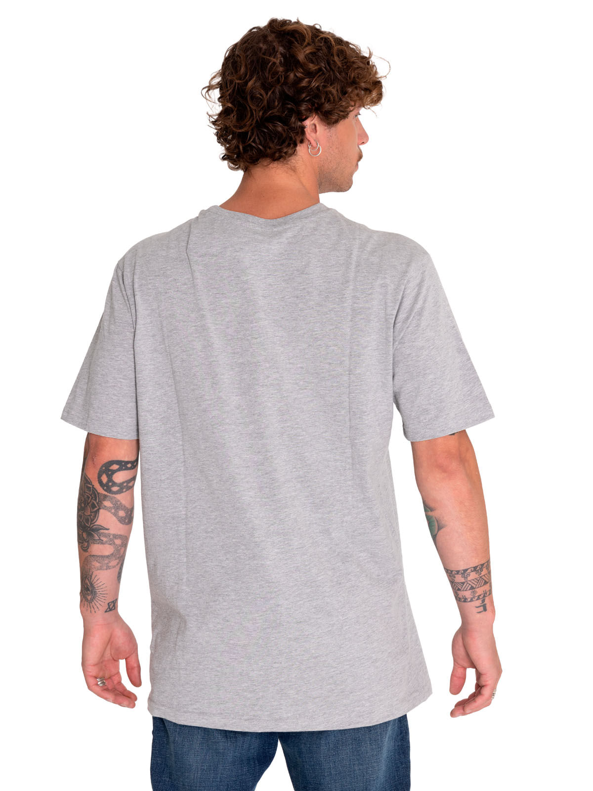 Polera Manga Corta Casual Unisex Original Fit Logo Tee Gris Cat-Cat ...