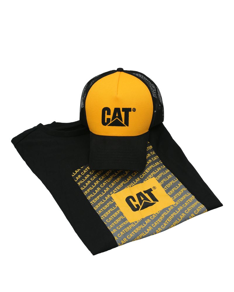 Pack Polera Casual Hombre Cat Repeat Graphic Tee / Cap Bundle ...