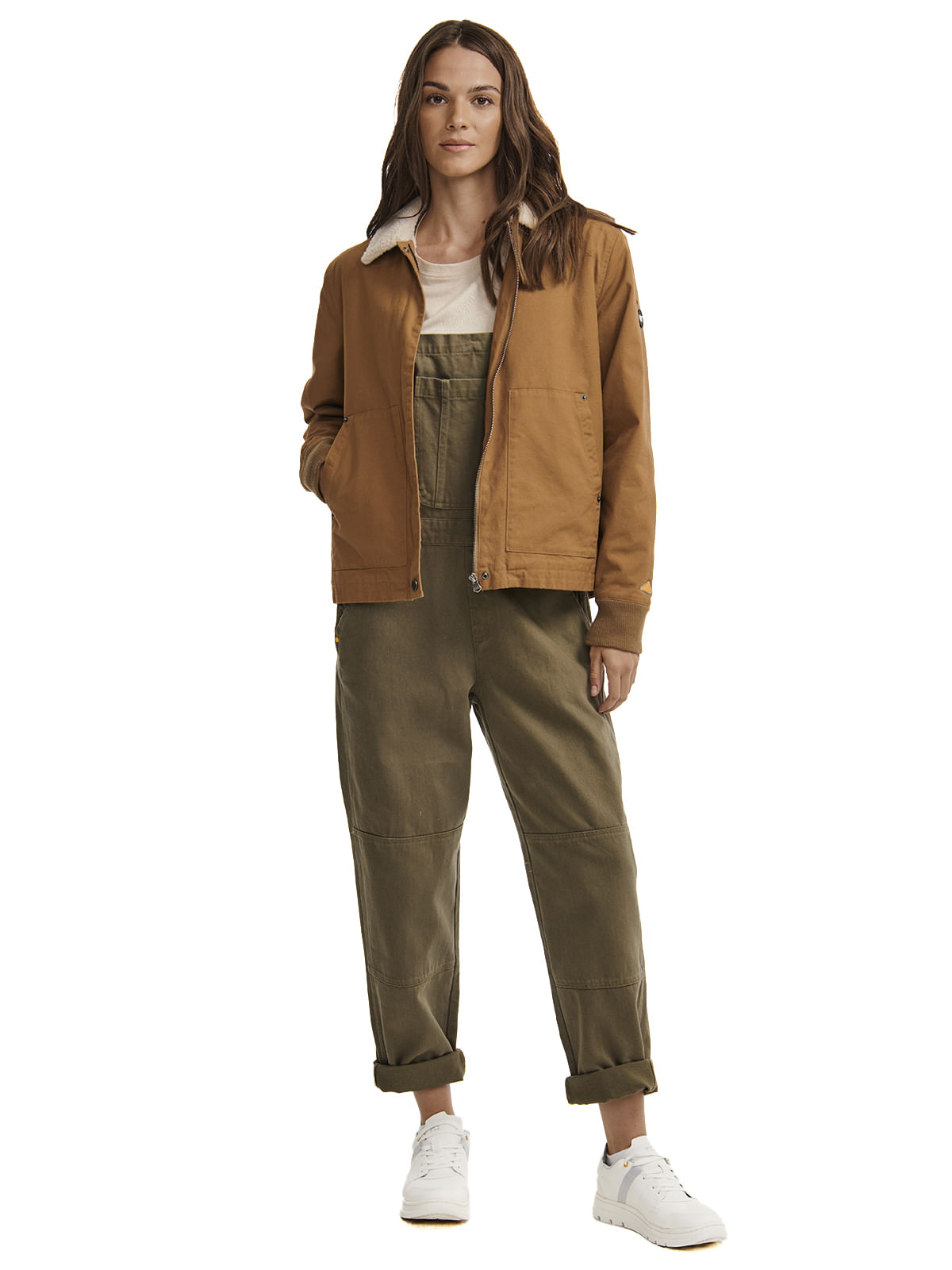 Chaqueta Casual Mujer W Sherpa Lined Chore Jacket Café Cat-Cat Chile ...