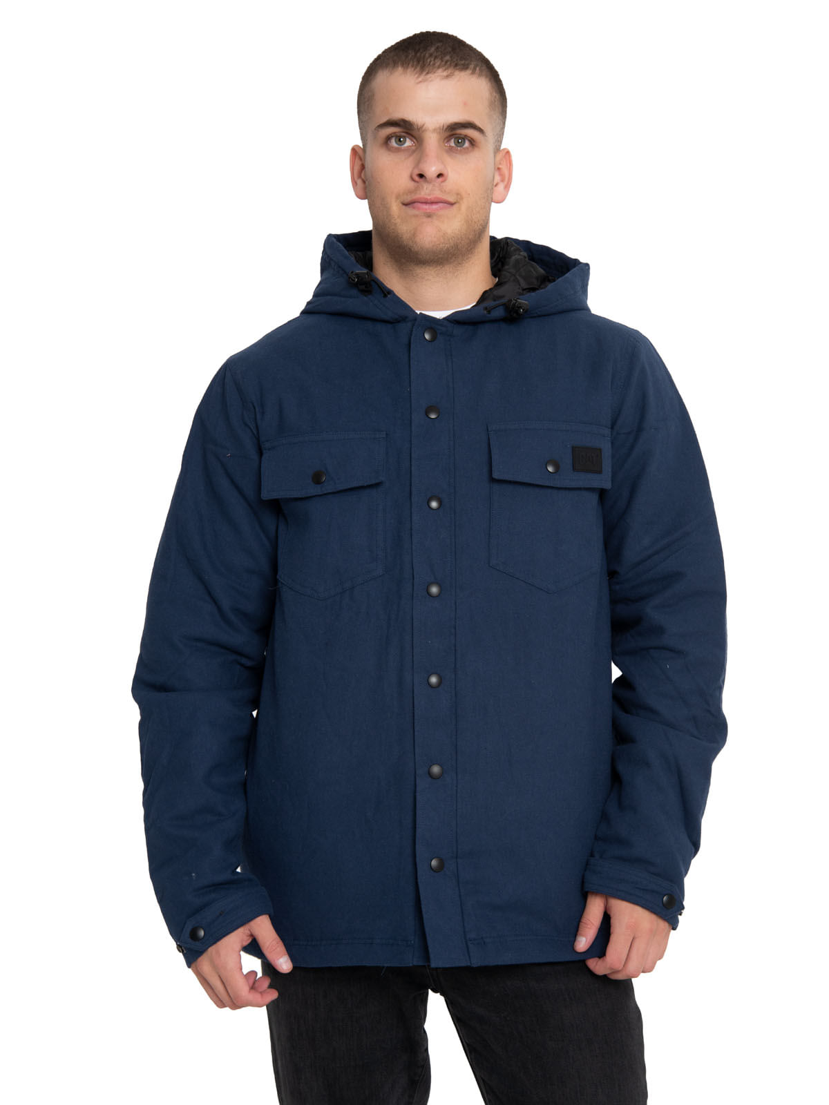 Chaqueta Casual Hombre Flannel Snap Front Lightweight Insulated Hooded ...