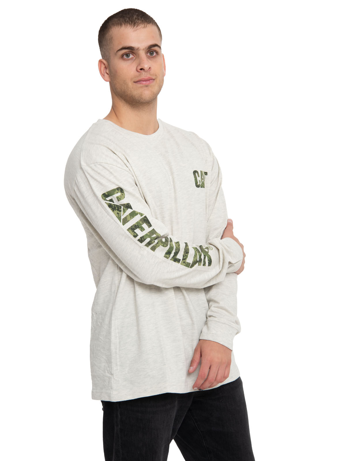 Polera Manga Larga Casual Hombre Trademark L/S Banner Tee Beige/Crudo ...