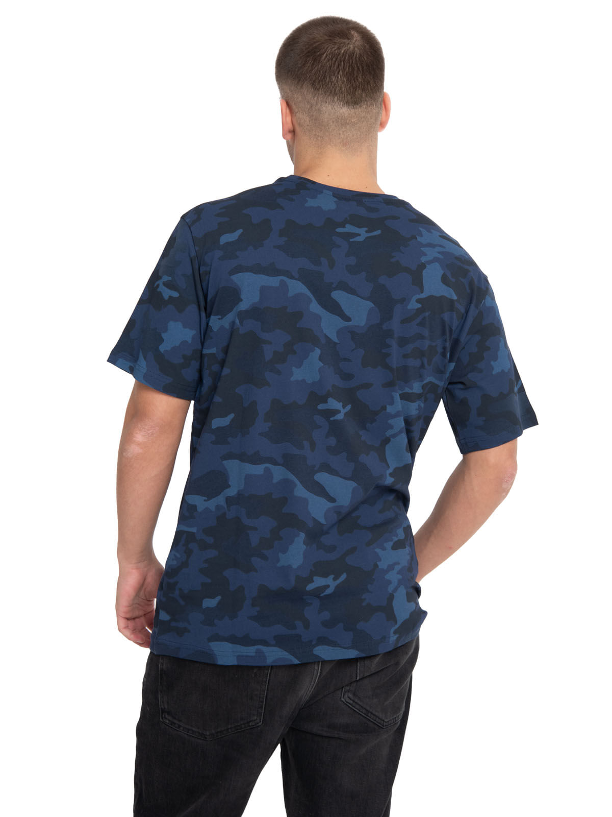 Polera Manga Corta Casual Unisex Original Fit Caterpillar Logo Tee Azul ...