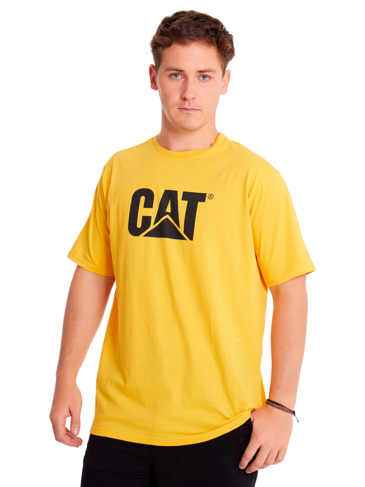 Polera Manga Corta Casual Hombre Cat Logo Tee Amarillo Cat-Cat Chile ...