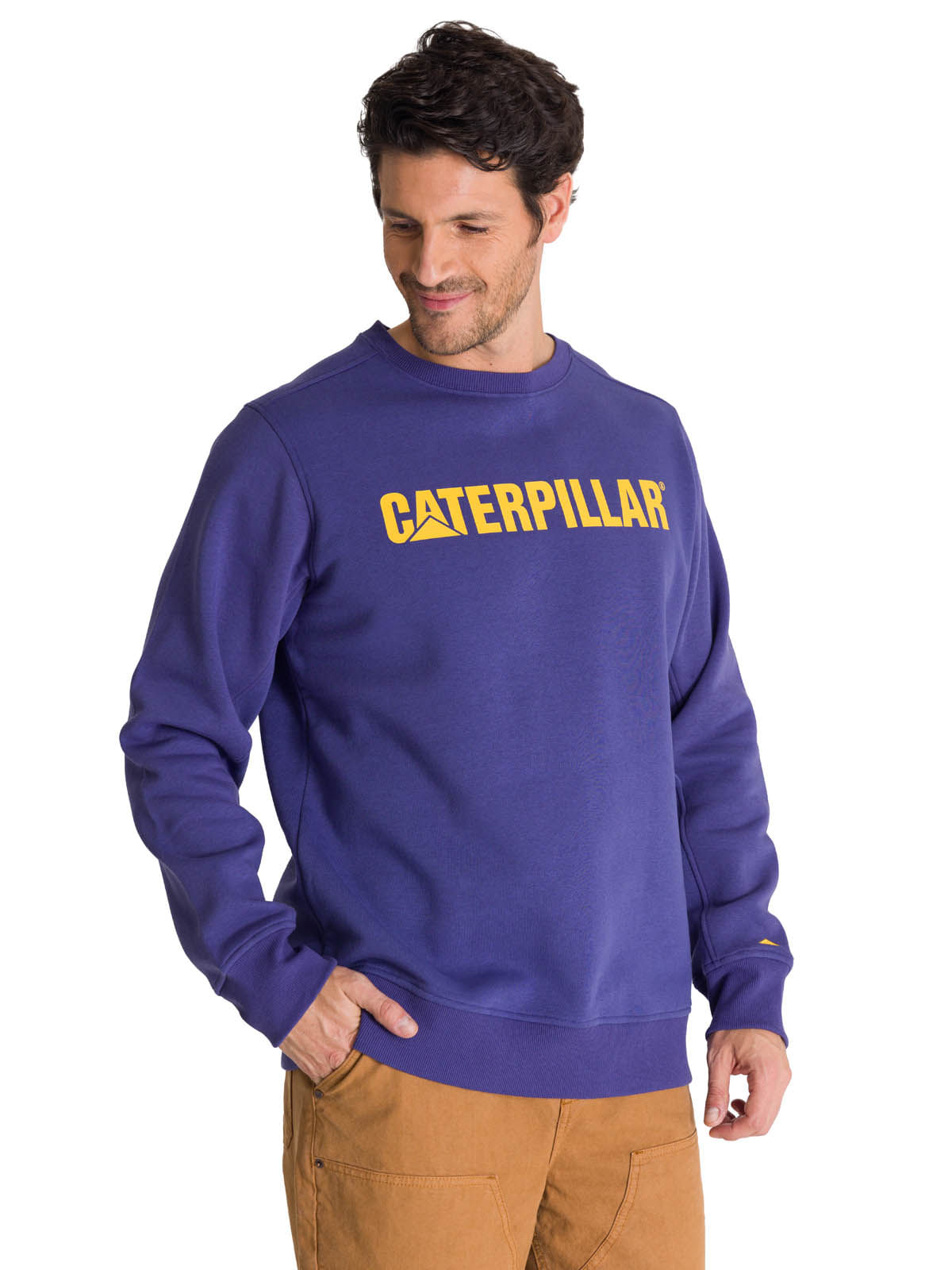 Caterpillar - Polerón Crewneck Hombre Logo Caterpillar Azul CAT | Ofertitas