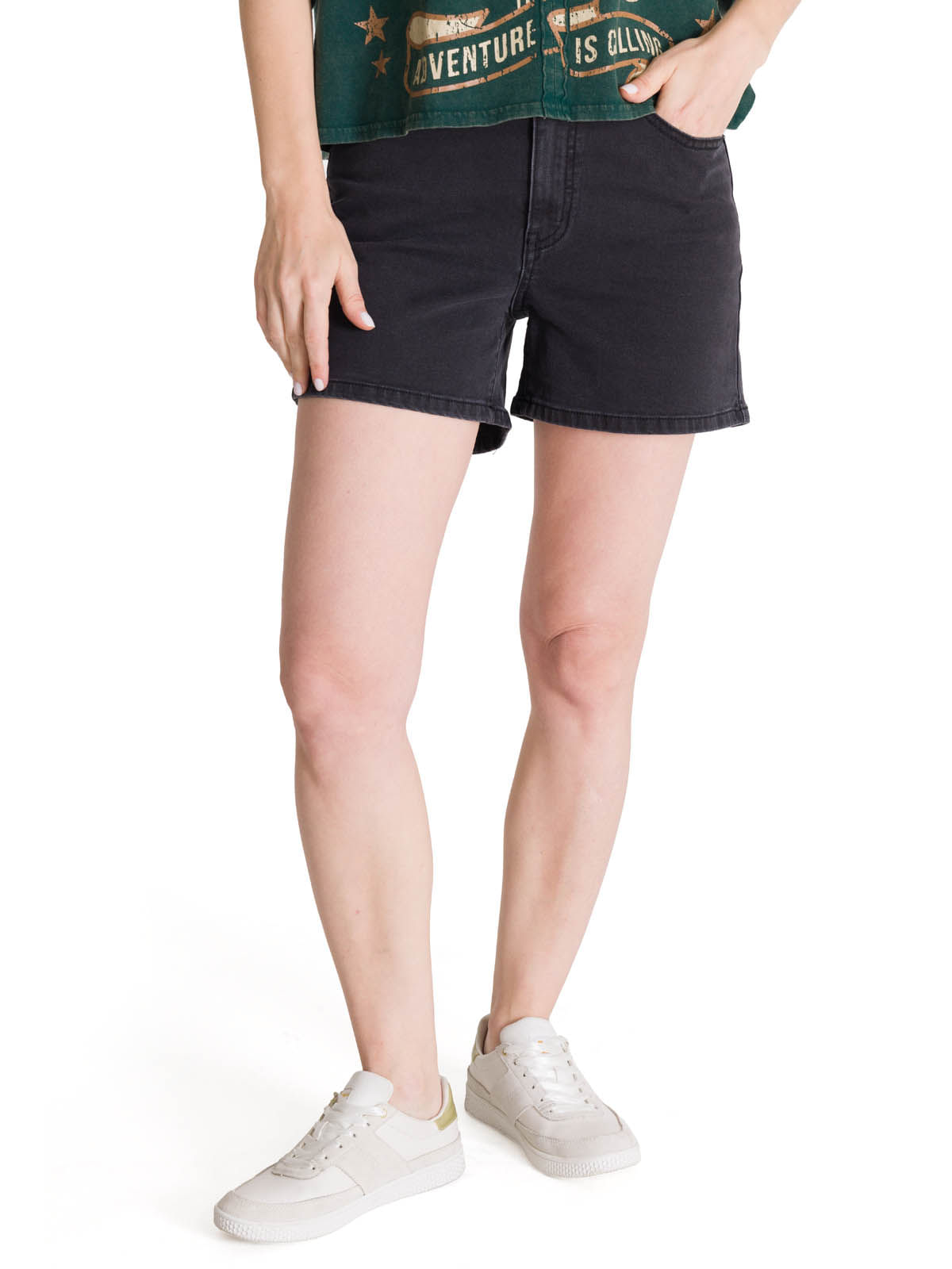 🩳 Short Denim Mujer 5 Bolsillos Negro CAT - Oferta — Descuentos Rata